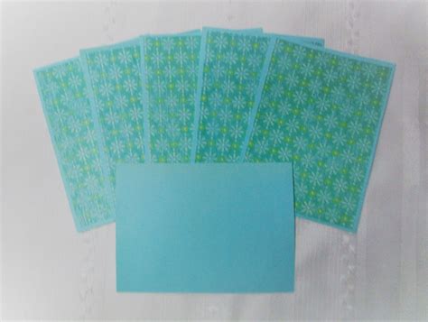 Flat Note Cards Set Of Six With Or Without Envelopes Teal And Etsy
