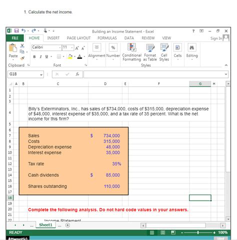 Solved Calculate The Net Income X Sign In FILE Chegg Com