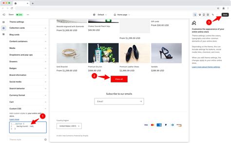 How To Add Custom Css Code Inside The Shopify Theme Editor How Commerce