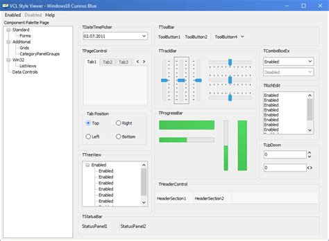 Delphistyles Vcl Style Win10moderncuriousblue