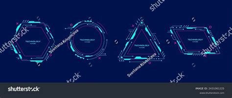 Set Abstract Technology Template Future Geometric Stock Vector Royalty Free 2431061225
