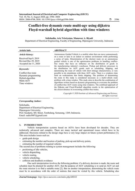 Conflict Free Dynamic Route Multi Agv Using Dijkstra Floyd Warshall