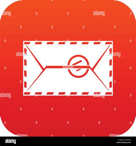 Mail Envelope With A Stamp Icon Digital Red Stock Vector Image And Art
