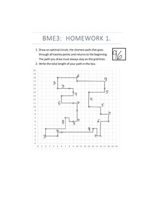 BME Homework Hw BME HOMEWORK Draw An Optimal Circuit The Shortest Path That