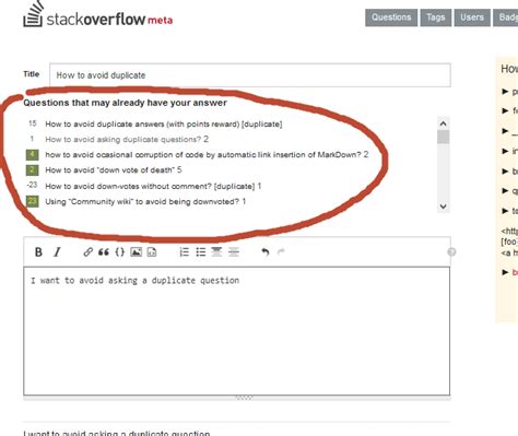 how to avoid asking duplicate questions meta stack overflow