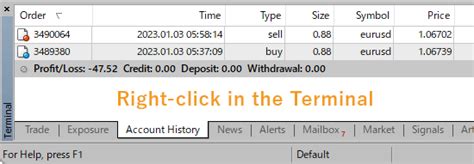Save And Print Trade History Report Metatrader45 User Guide Myforex™