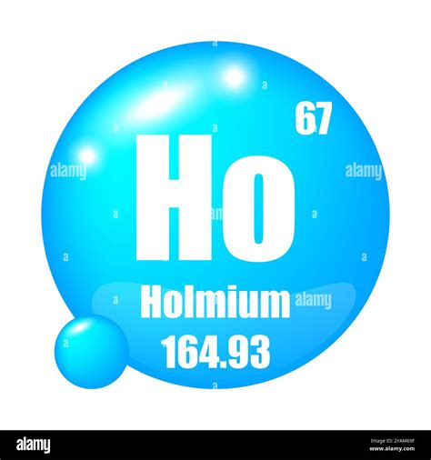 Ho Icon Holmium Element Atomic Number 67 Mass 16493 Blue Sphere