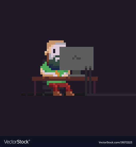 Pixel Art Hacker Royalty Free Vector Image Vectorstock