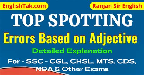 Error Detection Based On Adjective English Grammar Spoken English EnglishTak