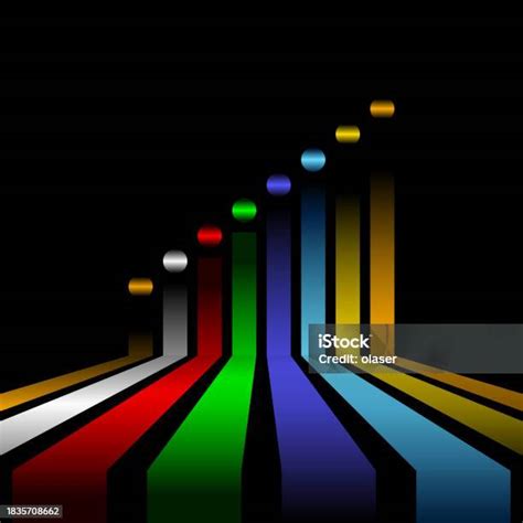 금속 점이 있는 검은색 배경에 다채로운 3d 막대 그래프입니다 그래프에 대한 스톡 벡터 아트 및 기타 이미지 그래프 검정색 배경 계획 Istock