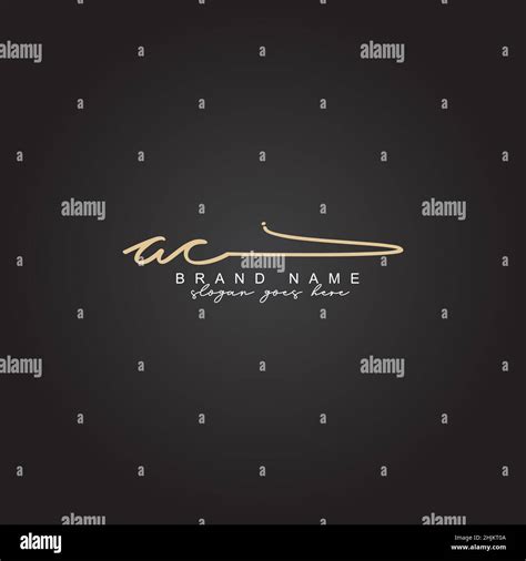 Initial Letter AC Logo Hand Drawn Signature Style Logo Minimal Vector Logo For Initials In