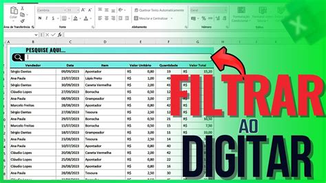 como filtrar ao digitar no excel filtro automático ao digitar