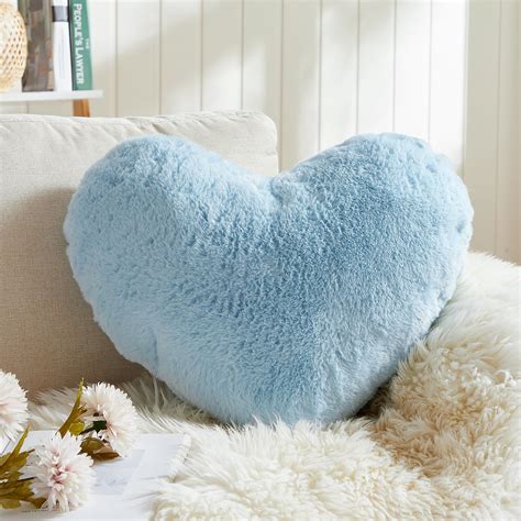 Easttree Heart Pillows For Valentines Day Light Blue Heart Shaped