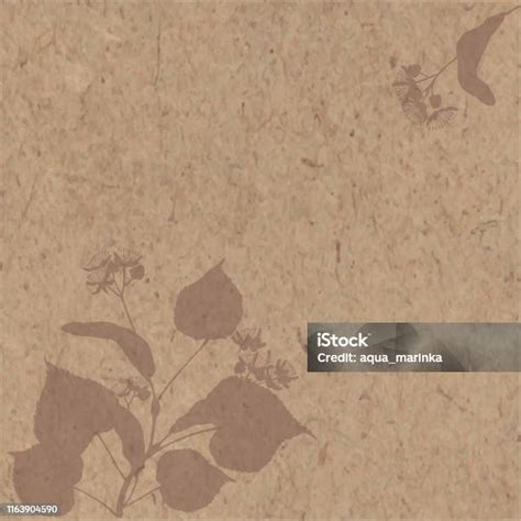 린든 분기와 크래프트 종이에 텍스트에 대한 장소와 꽃 벡터 배경 초대장 인사말 카드 또는 디자인요소 코너 컴포지션 0명에 대한