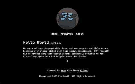 Github Evanluo42oliver A Simple Hexo Template