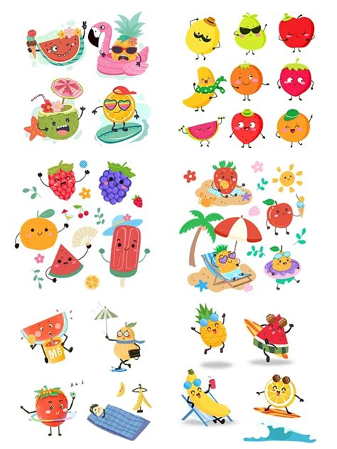 免抠元素｜卡通水果拟人素材 花瓣网