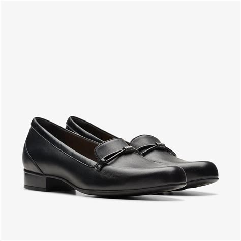 Womens Juliet Shine Black Leather Slip Ons Clarks