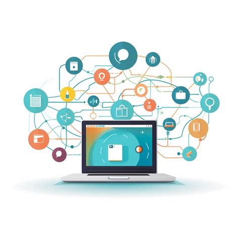 Internet Network Communication Web Technology Computer Icon Vector Online Website Design