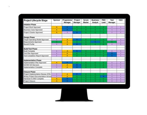 RACI Matrix Chart Template Excel Project Templates