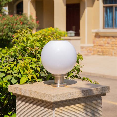 30cm Solar Globe Pillar Light Outdoor Lamp Solareasy Solareasyau