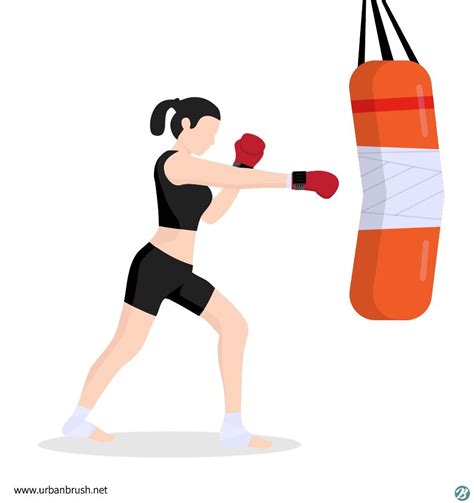복싱 여자 일러스트 Ai 무료다운로드 Free Boxing Woman Vector Urbanbrush 복싱 킥복싱 샌드백