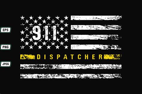 911 Dispatcher With Usa Flag Graphic By Crafts Station · Creative Fabrica