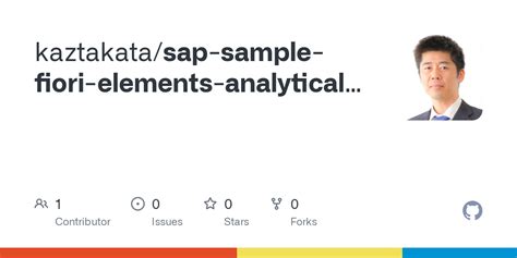 GitHub Kaztakata Sap Sample Fiori Elements Analytical Table