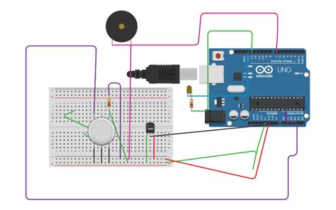 Circuit Design Gas Sensor Tinkercad