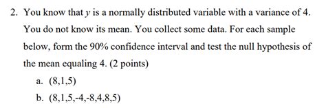 solved 2 you know that y is a normally distributed variable