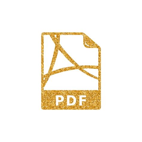 Premium Vector Portable Document File Format Icon Gold Glitter Texture Vector Illustration
