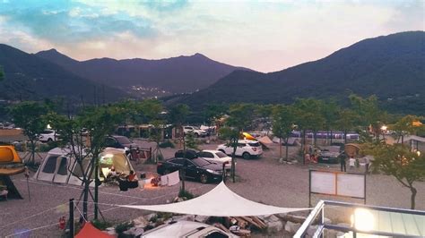 야경 산청 리버뷰 캠핑장