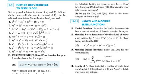 solved 1 9 further ode s reducible to bessel s ode find a