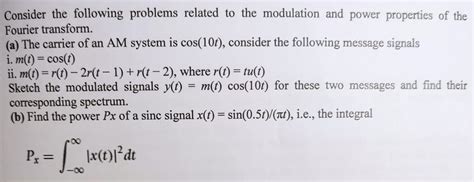 Consider The Following Problems Related To The Modulation And Power Pr