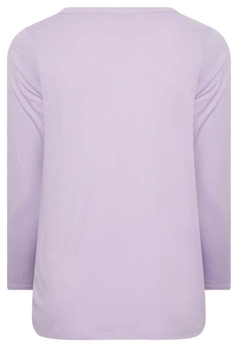 Plus Size Lavender Purple Long Sleeve T Shirt Yours Clothing