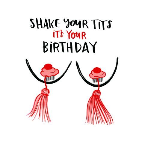 Shake Your Tits Tiny Cupcakes Birthday Card Boomf