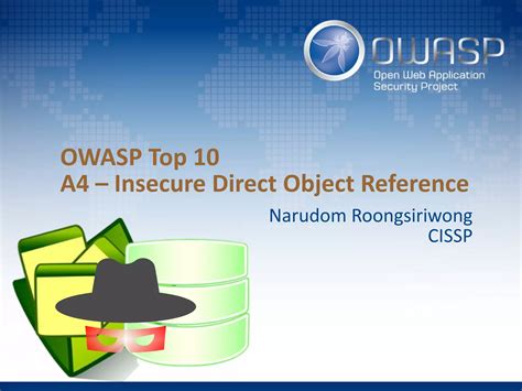 Owasp Top 10 A4 Insecure Direct Object Reference Ppt Owasp Top 10 A4 Insecure Direct Object Reference Ppt
