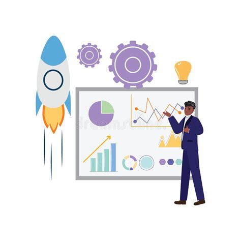 Black Man Presenting Datas Analysis And Charts Crafting A Visionary