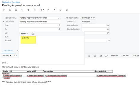 dac email fields not showing in to field notification template community