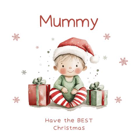Mummy Christmas Card Little Elf
