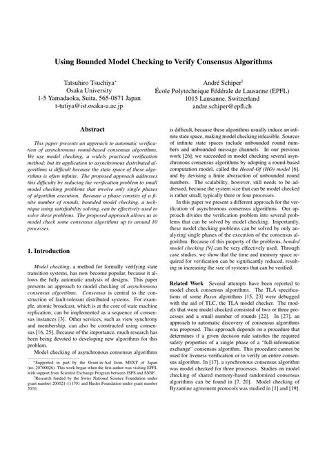 pdf using bounded model checking to verify consensus algorithms