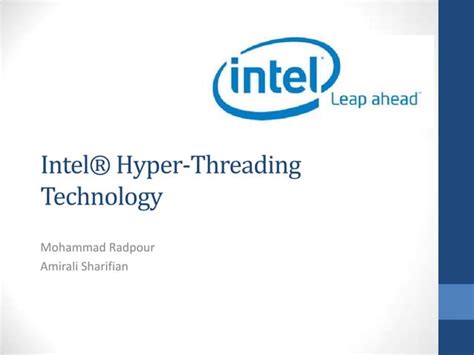 Intel Hyper Threading Technology PPTX