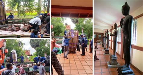 ព្រះពុទ្ធបាទថ្មភក់ម្ខាង និងពុទ្ធបដិមាឈើ៦អង្គ ត្រូវបានយកមកដាក់តាំងនៅសារមន្ទីរព្រះនរោត្តមសីហនុ