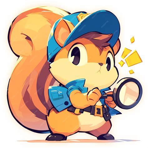 Premium Vector An Agile Squirrel Police Cartoon Style