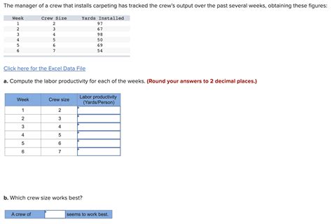 Solved Click Here For The Excel Data File A Compute The