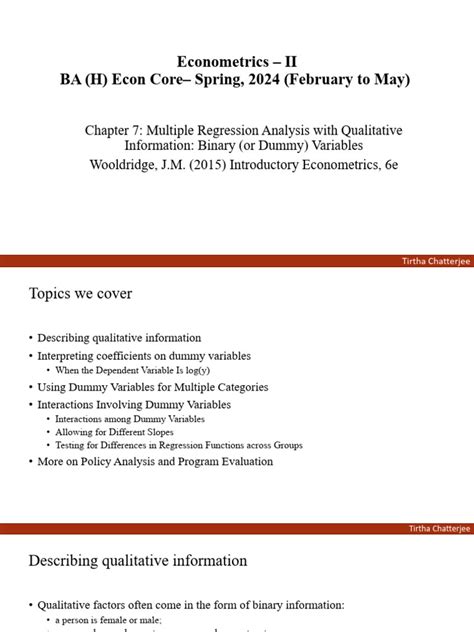 Chapter 7 Pdf Econometrics Dummy Variable Statistics