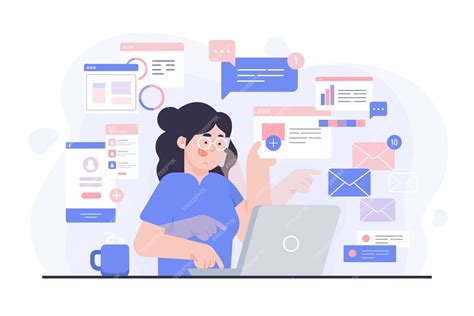 멀티 태스킹 개념 무료 벡터