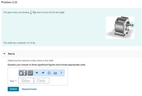 Solved Problem The Gear Motor Can Develop Hp When It Chegg Com