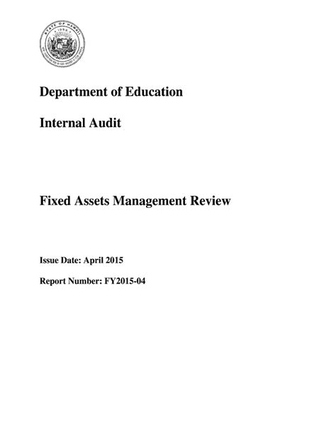 Fillable Online Fixed Assets Management Review Fax Email Print Pdffiller