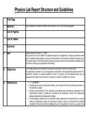 Physics Lab Report Structure And Guidelines Pdf Physics Lab Report Structure And Guidelines