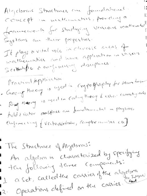 Algebraic Structure Notes 1 Pdf